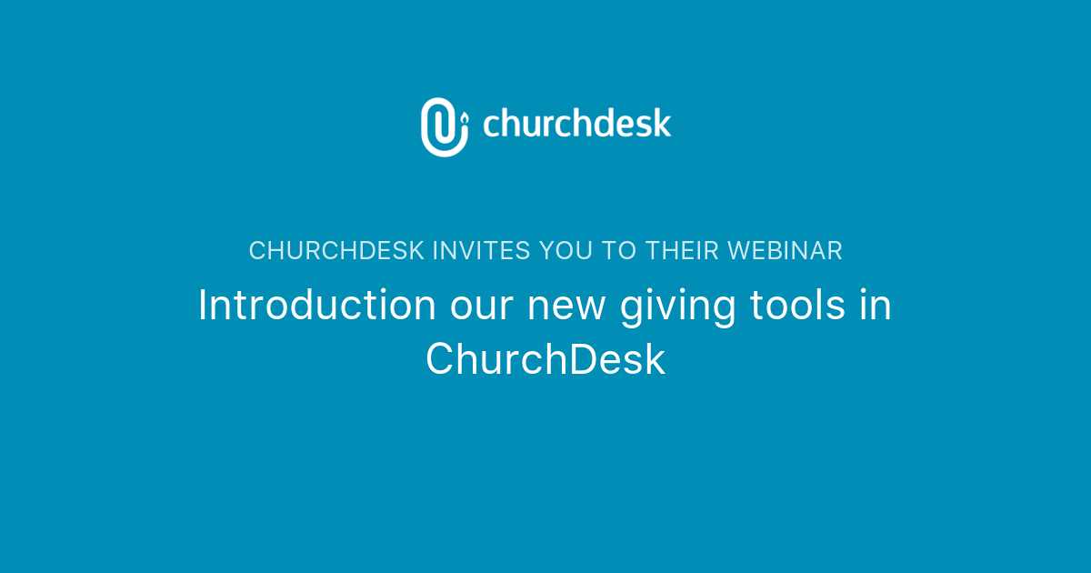 Introduction our new giving tools in ChurchDesk | ChurchDesk