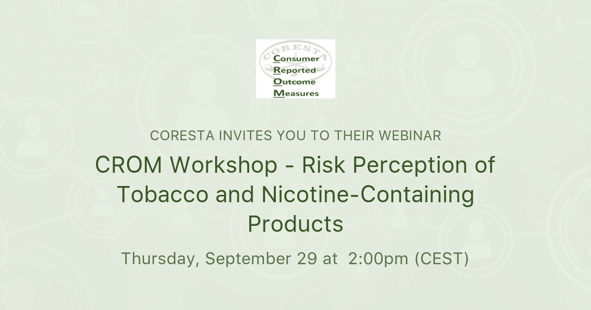 CROM Workshop - Risk Perception of Tobacco and Nicotine-Containing ...