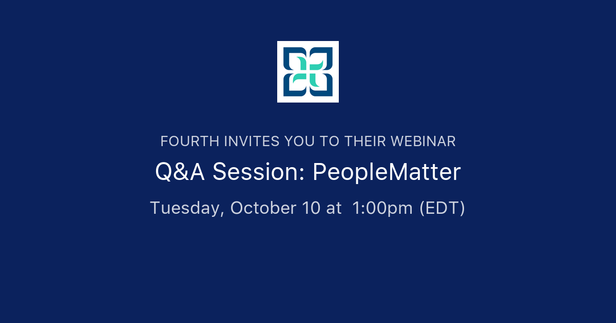 Q&A Session: PeopleMatter | Fourth