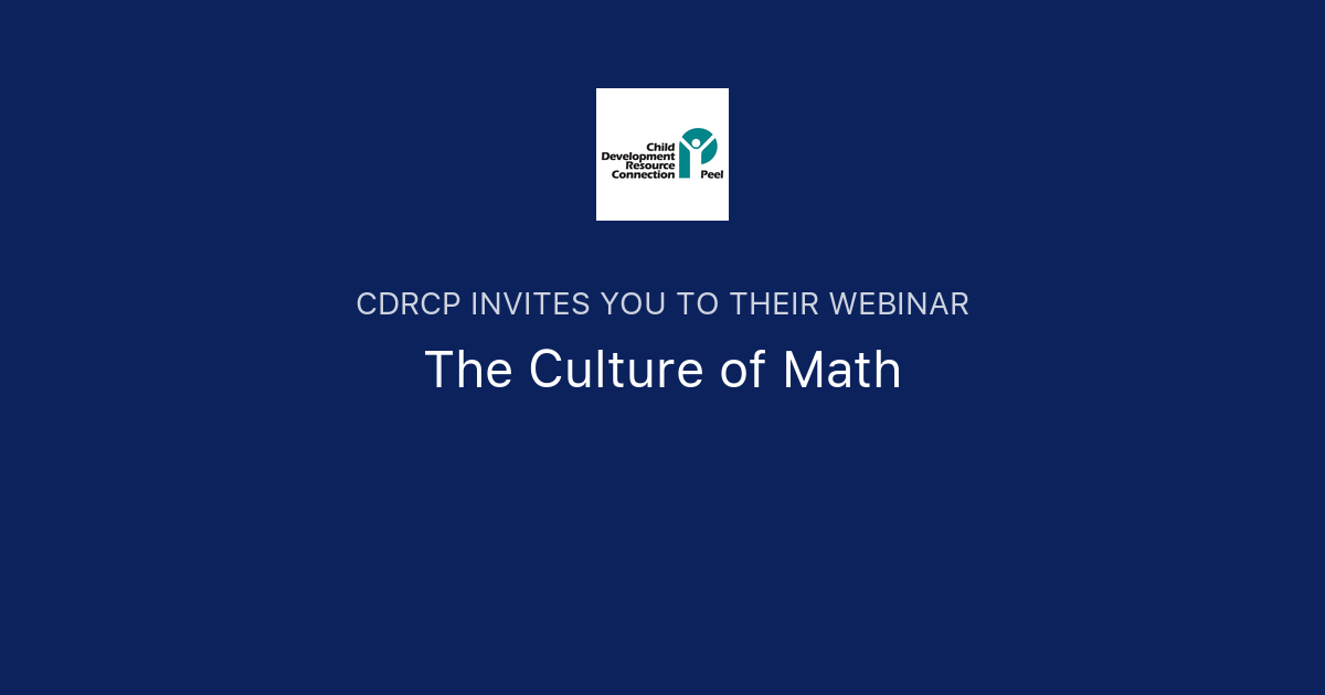 The Culture of Math | CDRCP