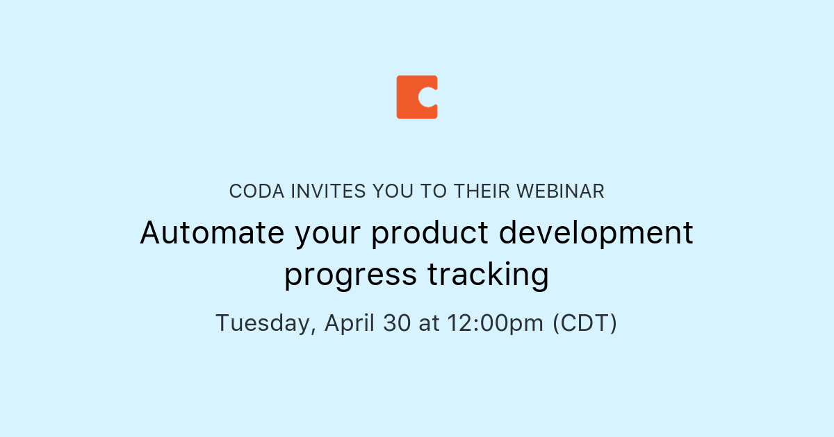 Automate your product development progress tracking | Coda