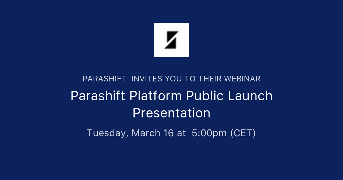 Parashift Platform Public Launch Presentation | Parashift