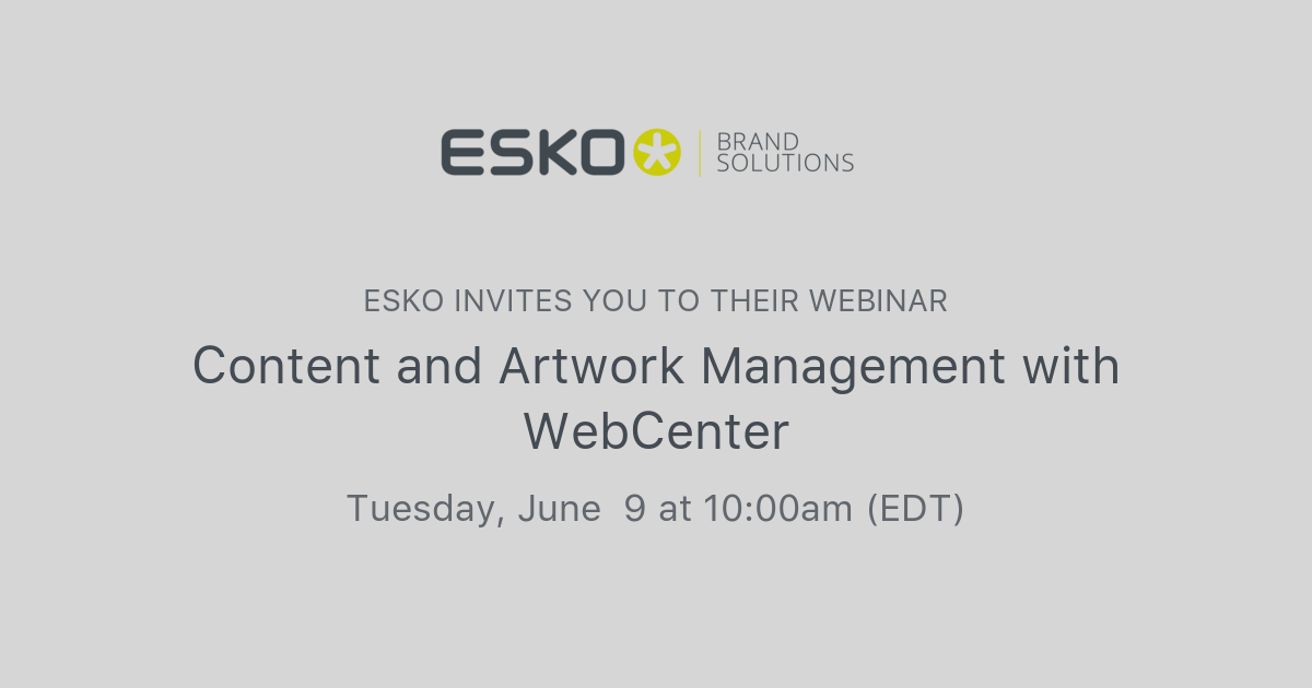 Content and Artwork Management with WebCenter | Esko