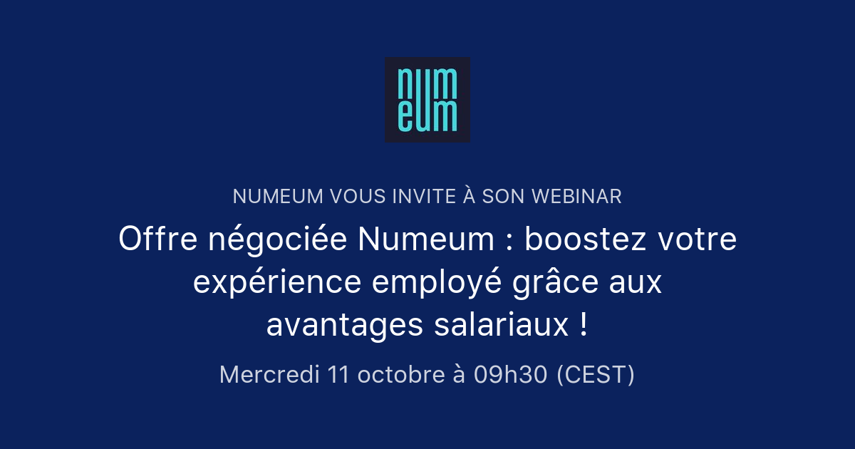 Offre négociée Numeum : boostez votre expérience employé grâce aux ...