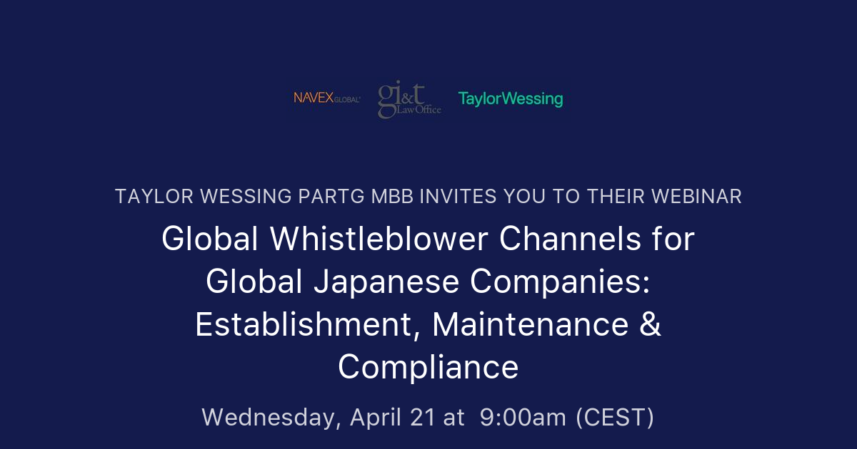 Global Whistleblower Channels for Global Japanese Companies: Establishment, Maintenance ...