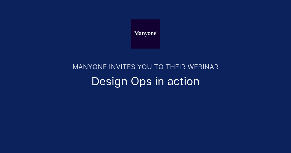 Design Ops in action | Manyone