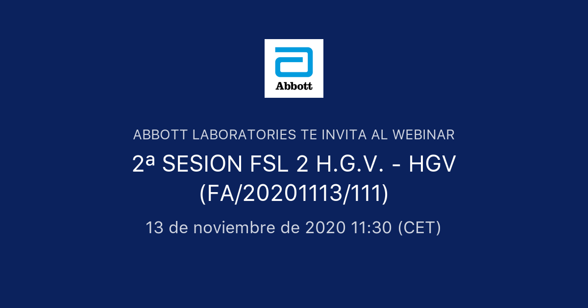 2ª SESION FSL 2 H.G.V. - HGV (FA/20201113/111) | Abbott Laboratories
