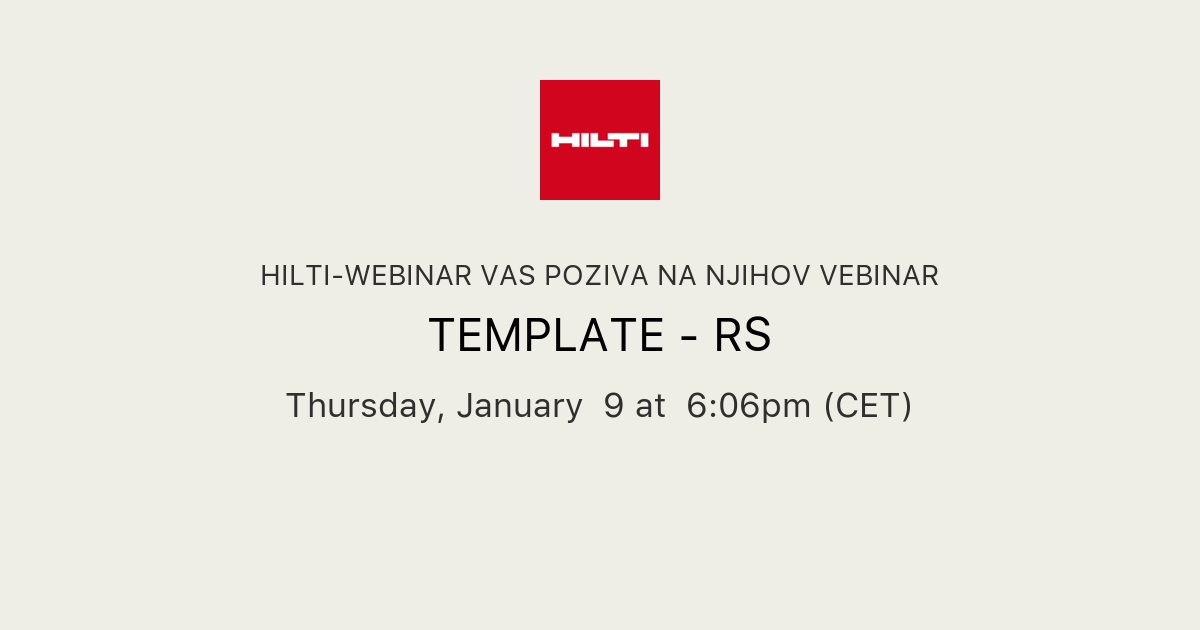 TEMPLATE - RS | Hilti-Webinar