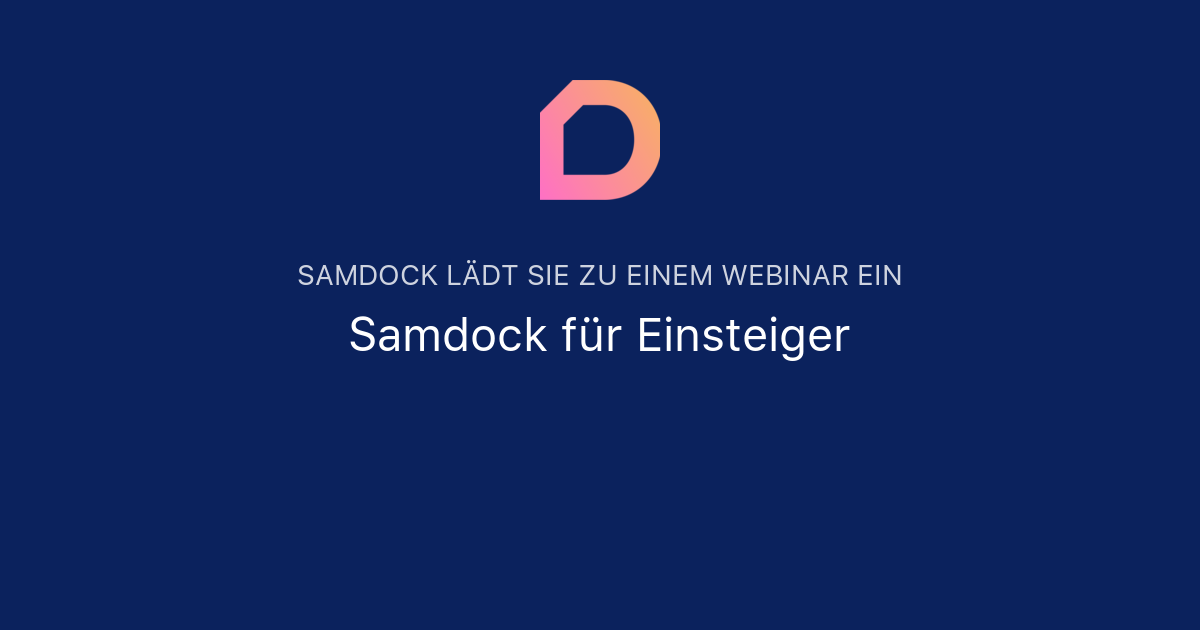 Samdock für Einsteiger | Samdock