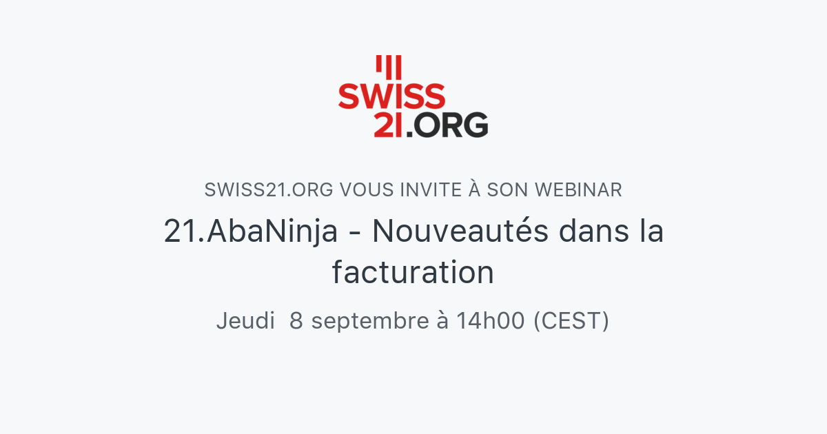 21.AbaNinja - Nouveautés dans la facturation | Swiss21.org