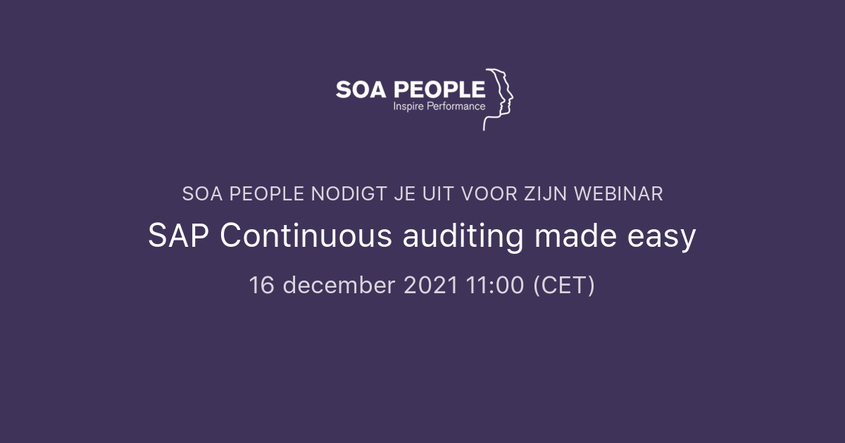 SAP Continuous auditing made easy | SOA People