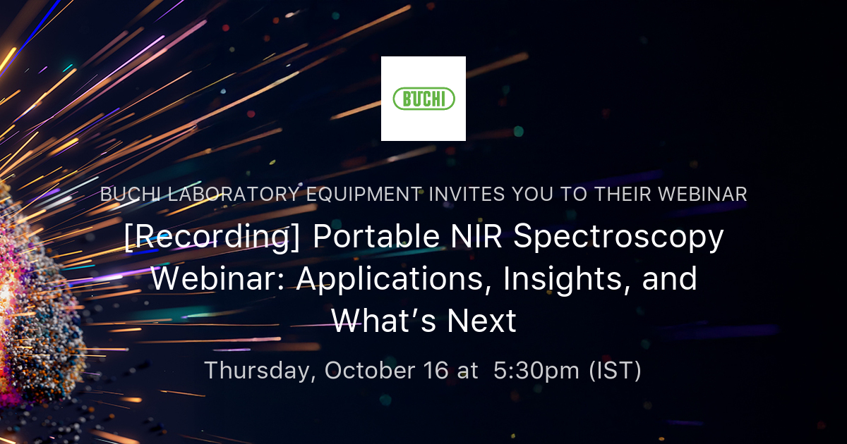 [Recording] Portable NIR Spectroscopy Webinar: Applications, Insights ...