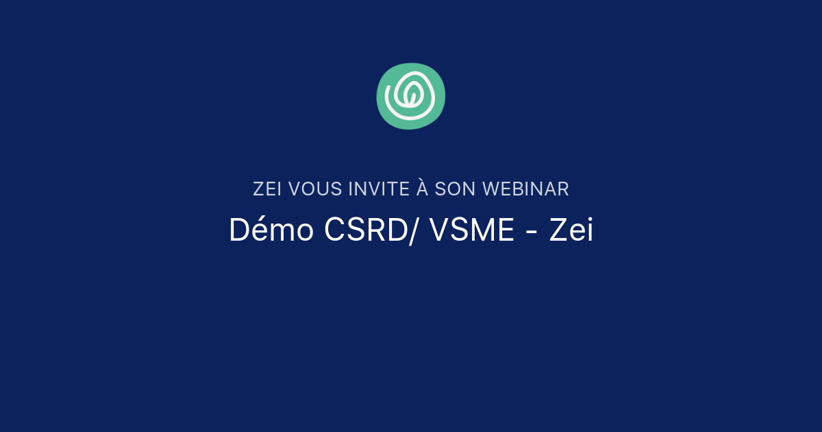 Démo CSRD/ VSME - Zei | Zei