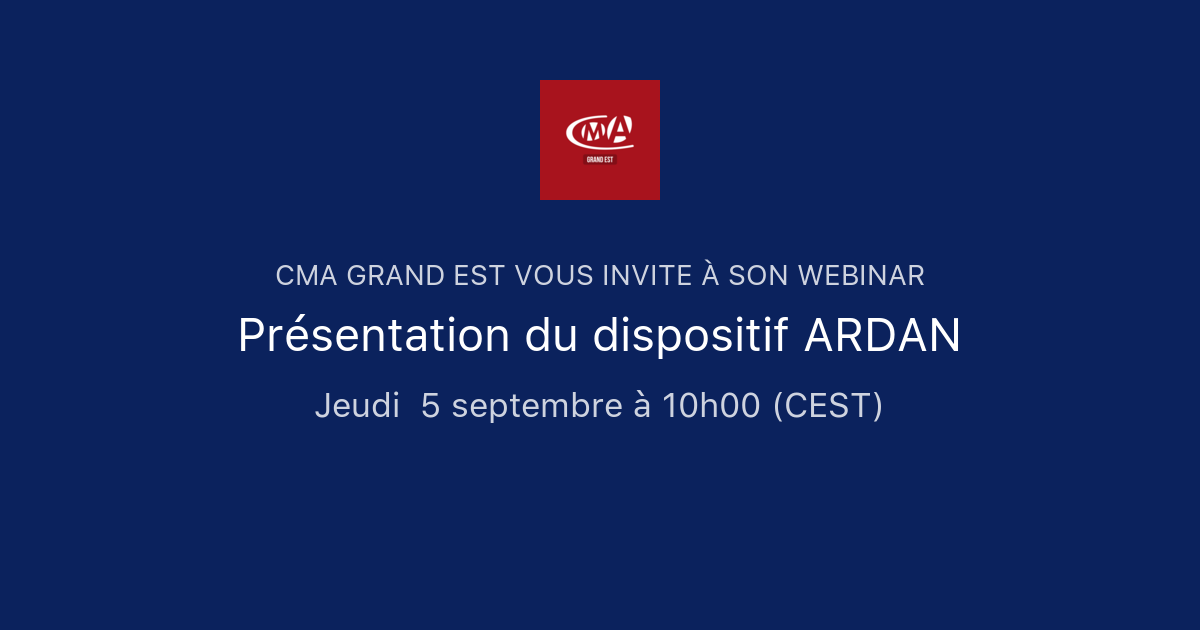 Présentation du dispositif ARDAN | CMA Grand Est