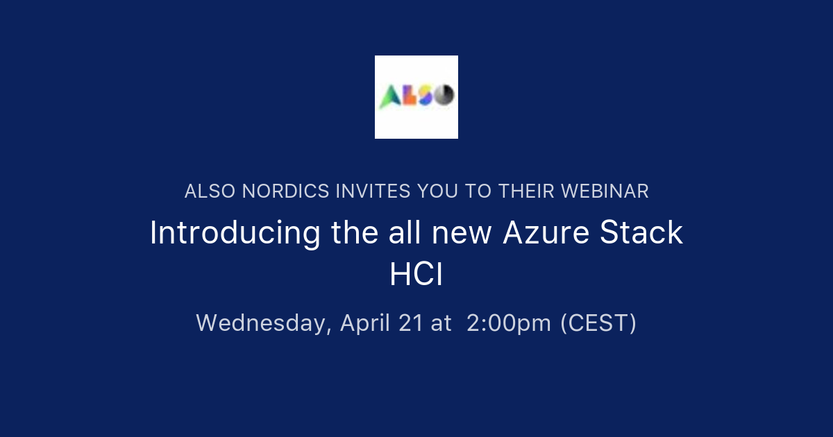 Introducing the all new Azure Stack HCI | ALSO Nordics
