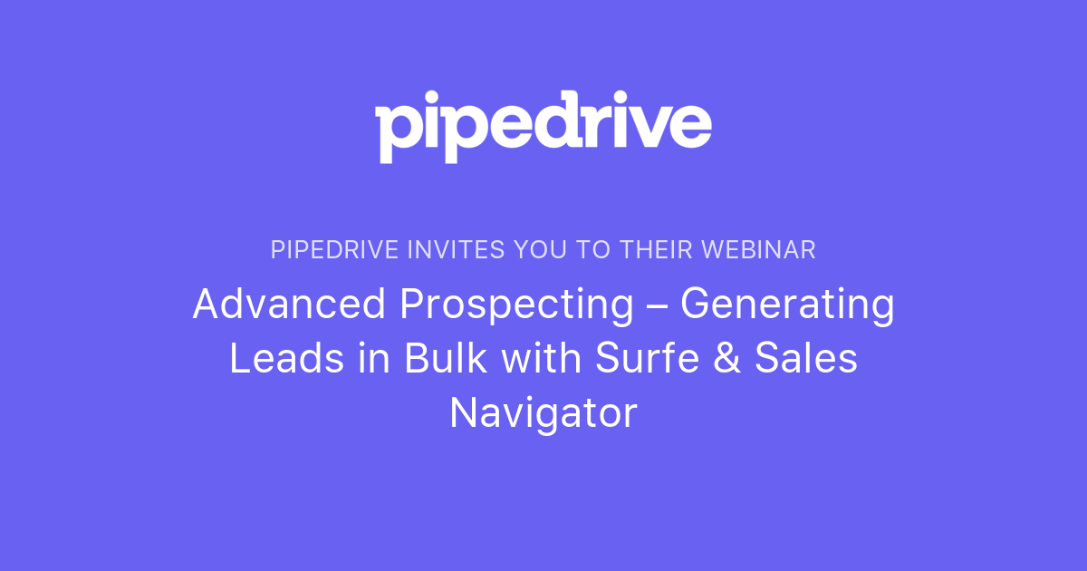 Advanced Prospecting – Generating Leads in Bulk with Surfe & Sales ...
