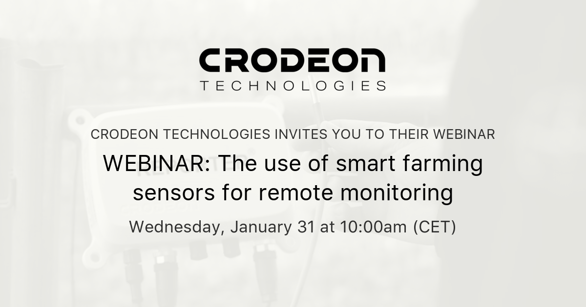 WEBINAR: The use of smart farming sensors for remote monitoring ...