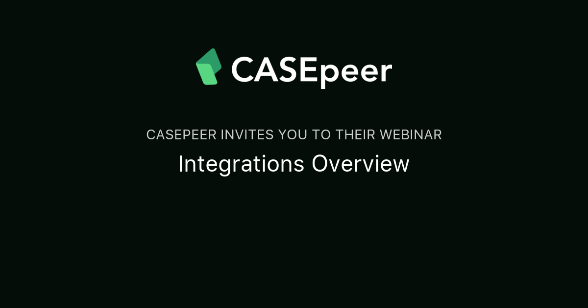 Integrations Overview | CASEpeer