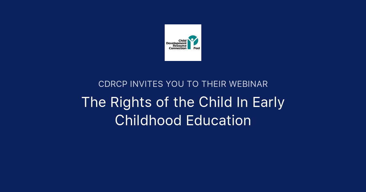 The Rights of the Child In Early Childhood Education | CDRCP