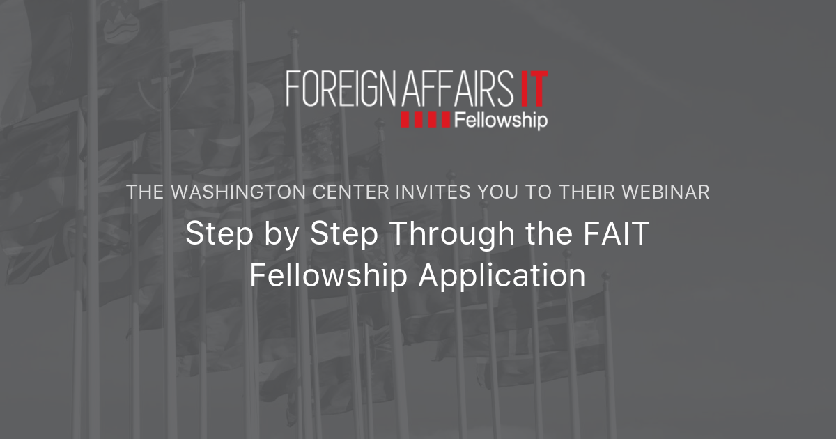 Step by Step Through the FAIT Fellowship Application | The Washington ...