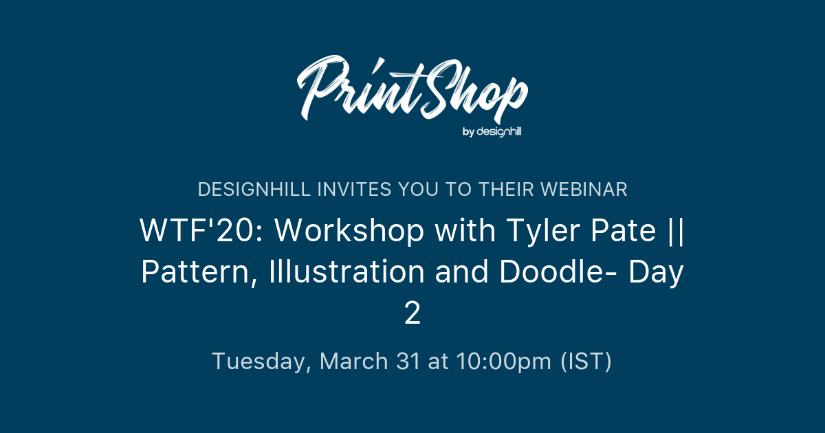 WTF'20: Workshop with Tyler Pate || Pattern, Illustration and Doodle ...