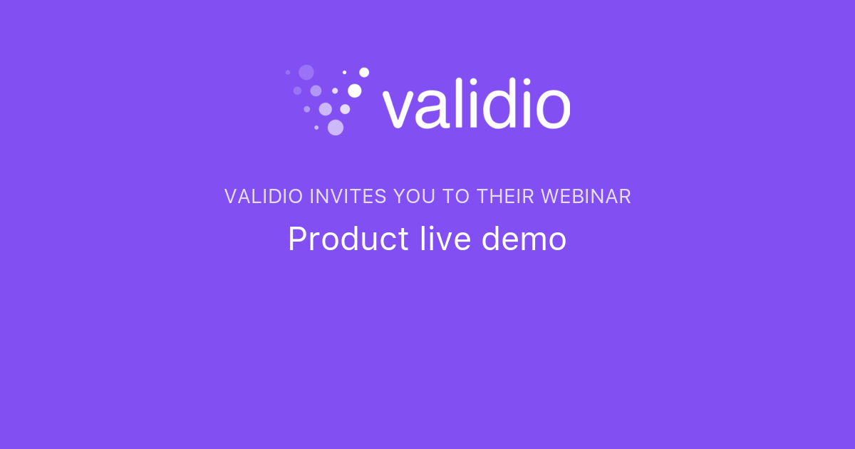 Product live demo | Validio
