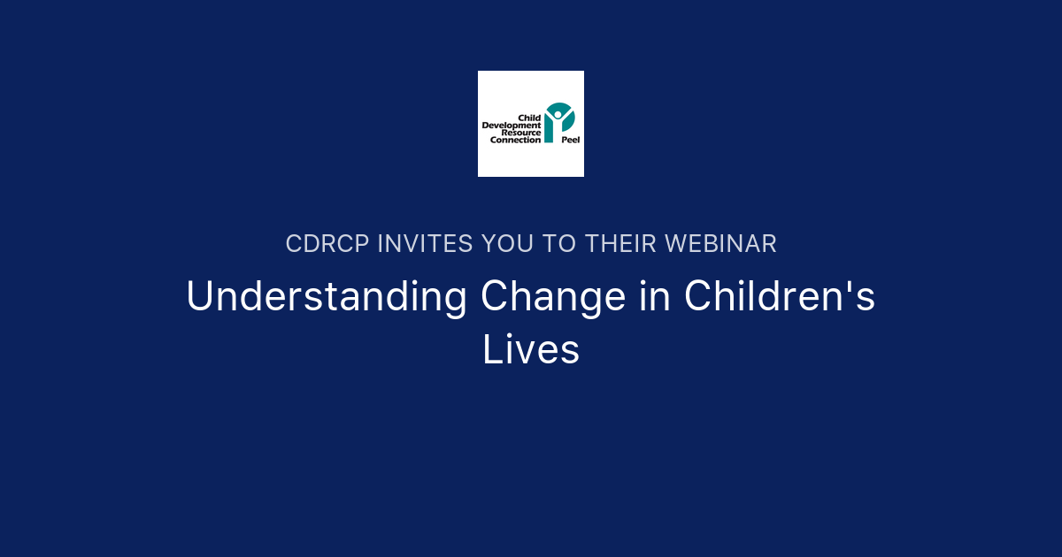Understanding Change in Children's Lives | CDRCP