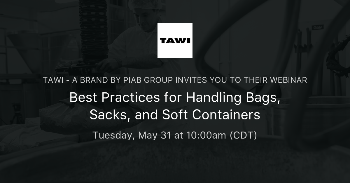 Best Practices for Handling Bags, Sacks, and Soft Containers | TAWI - A ...