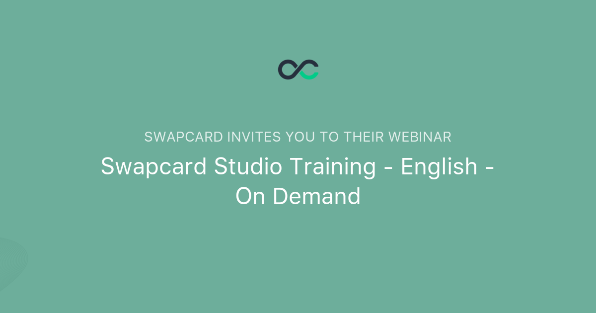 Swapcard Studio Training - English - On Demand | Swapcard