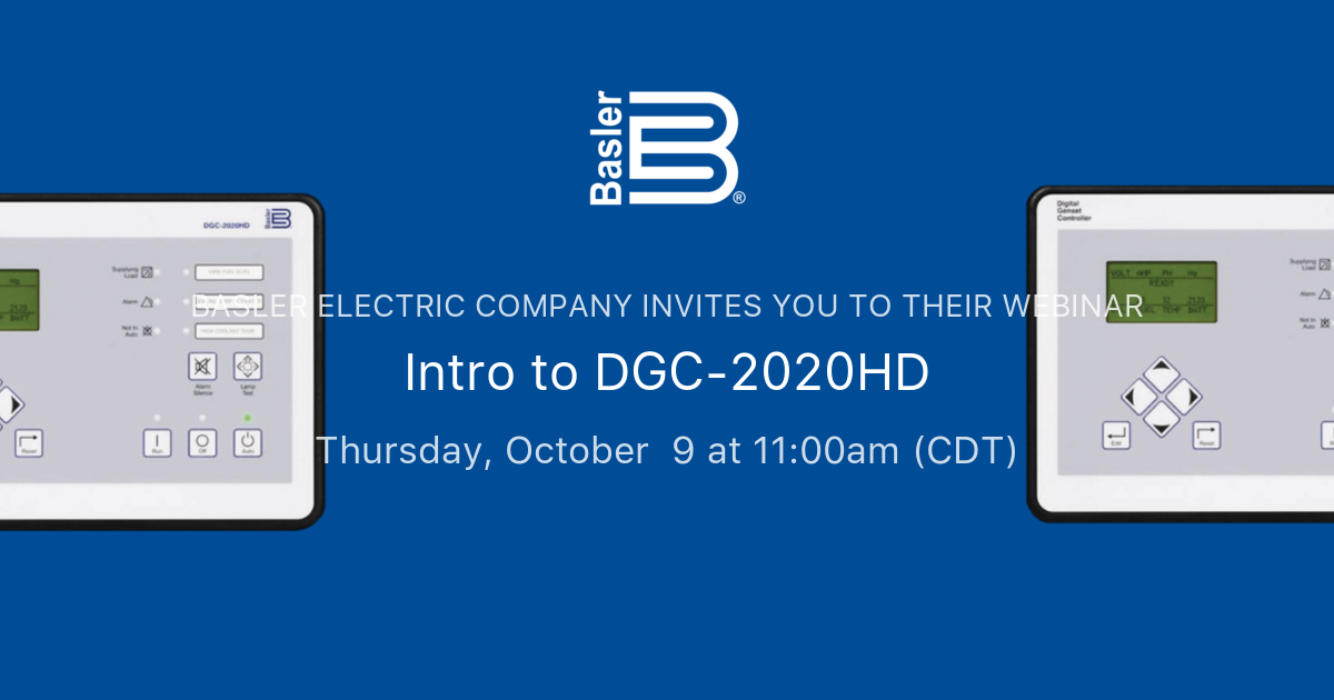 Intro to DGC-2020HD | Basler Electric Company