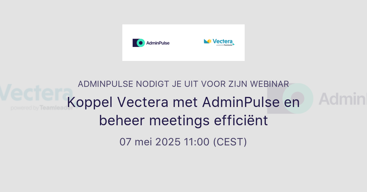Koppel Vectera met AdminPulse en beheer meetings efficiënt | AdminPulse
