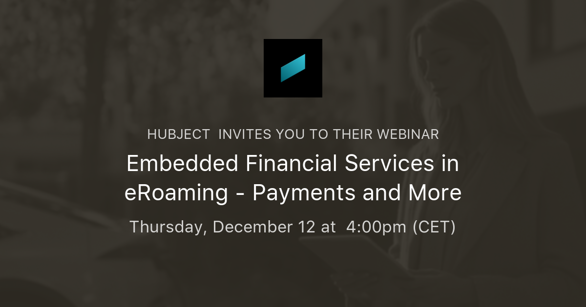 Embedded Financial Services in eRoaming - Payments and More | Hubject