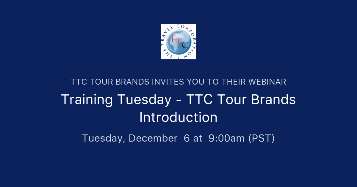 Training Tuesday - TTC Tour Brands Introduction | TTC Tour Brands