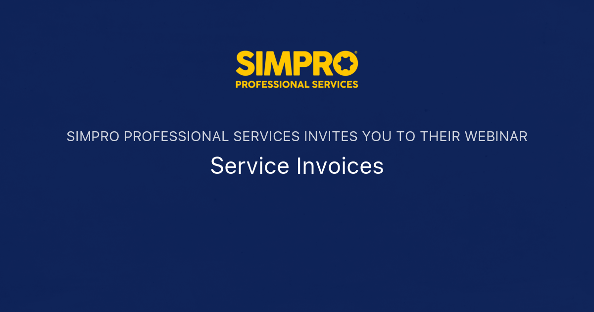 Service Invoices | Simpro Professional Services
