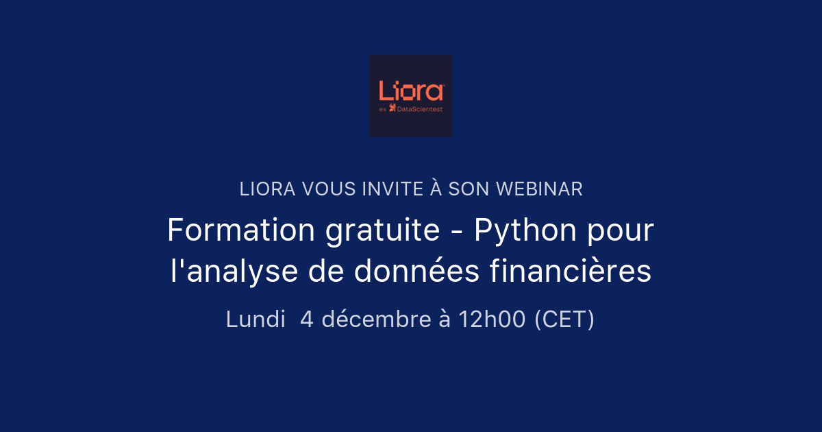 Formation gratuite - Python pour l'analyse de données financières ...
