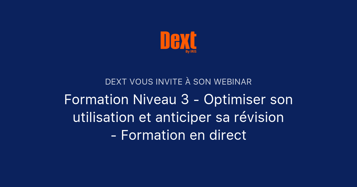 Formation Niveau 3 - Optimiser son utilisation et anticiper sa révision ...
