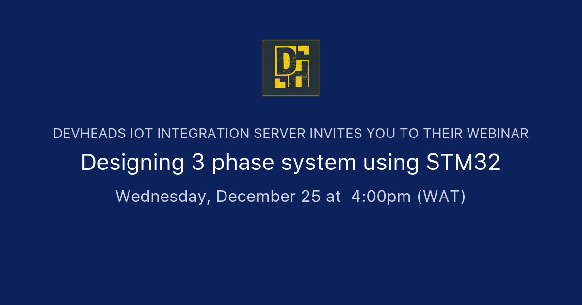 Designing 3 phase system using STM32 | DevHeads IoT Integration Server