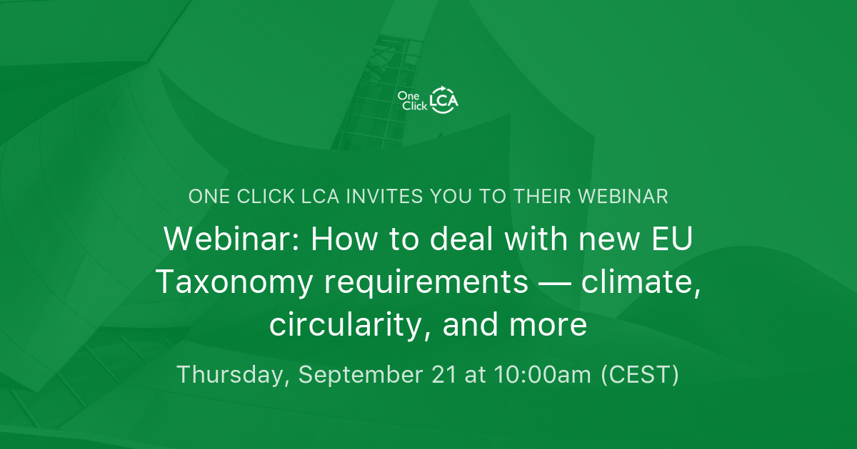 Webinar: How to deal with new EU Taxonomy requirements — climate ...