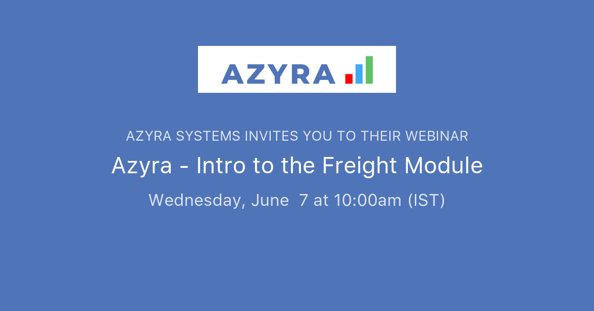 Azyra - Intro to the Freight Module | Azyra Systems