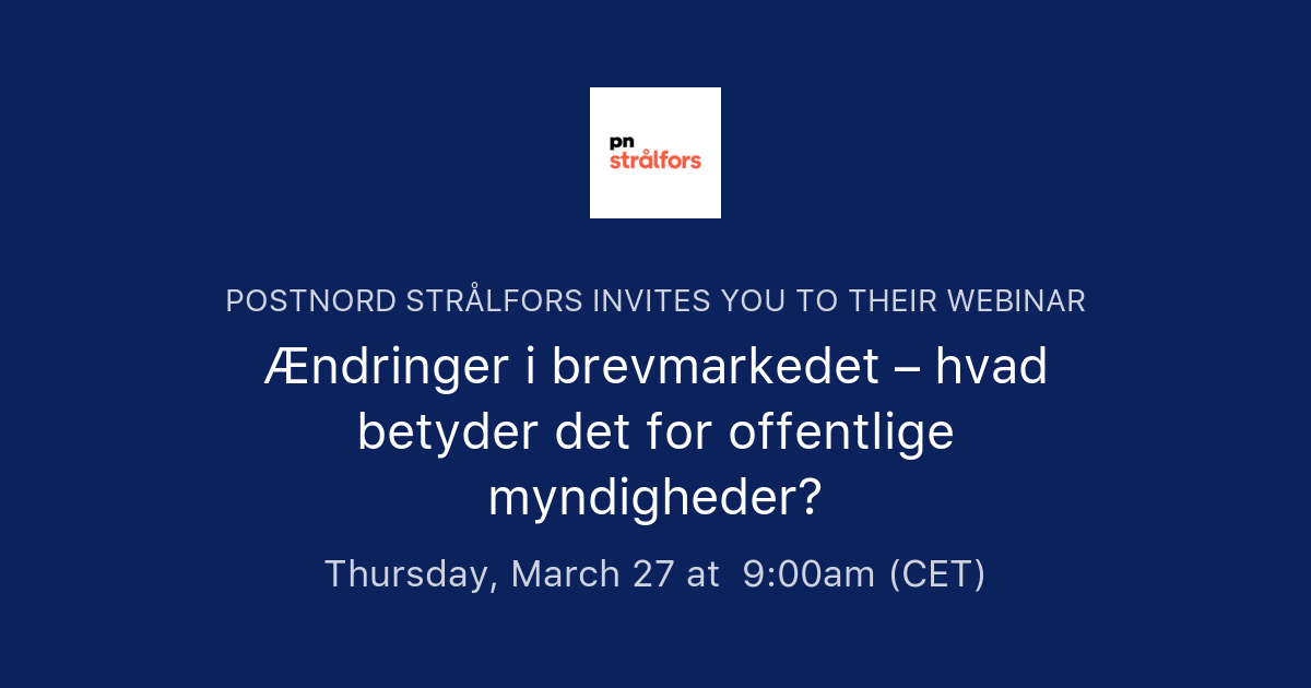 Ændringer i brevmarkedet – hvad betyder det for offentlige myndigheder? | PostNord Strålfors