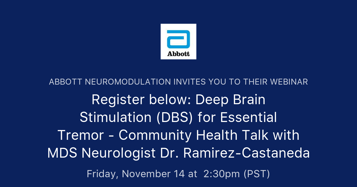 Register below: Deep Brain Stimulation (DBS) for Essential Tremor ...