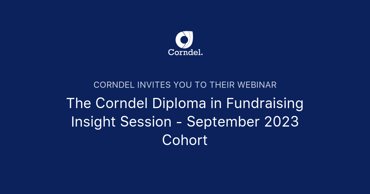 The Corndel Diploma in Fundraising Insight Session - September 2023 ...