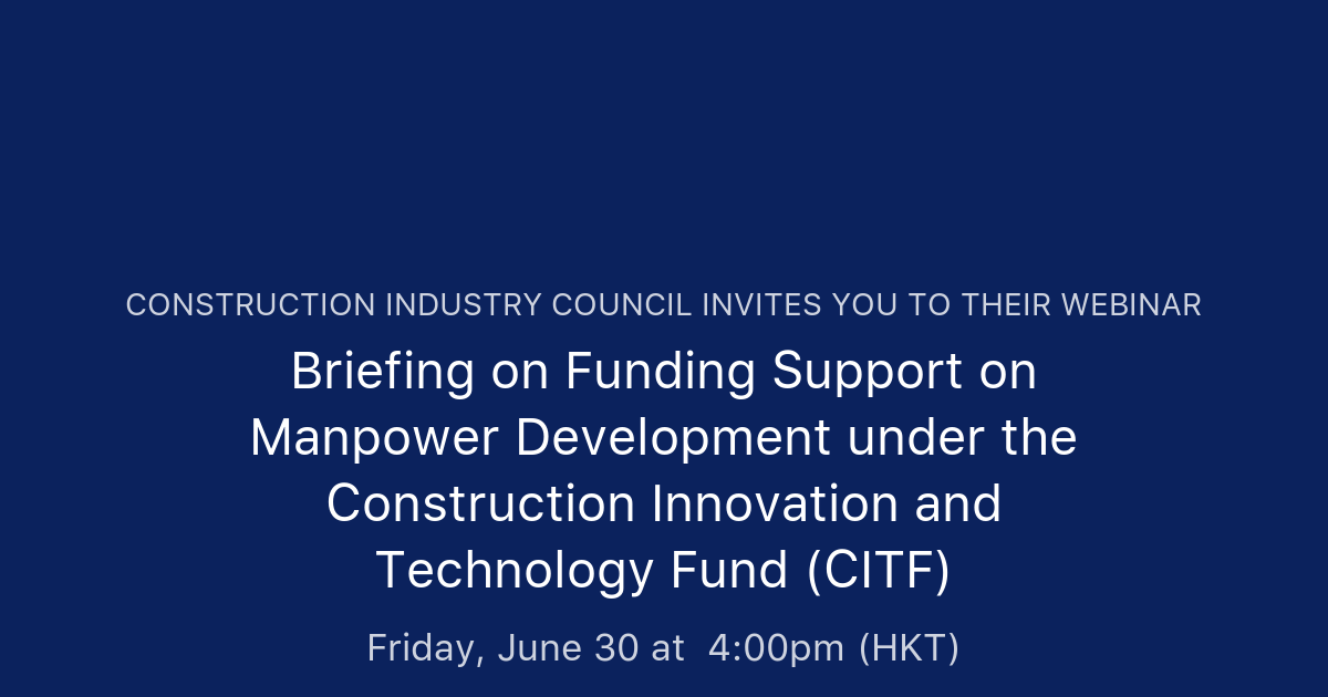 Briefing on Funding Support on Manpower Development under the ...