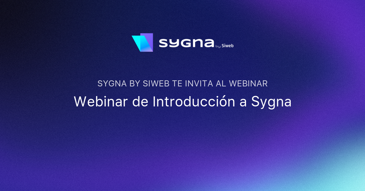 Webinar de Introducción a Sygna | Sygna By Siweb