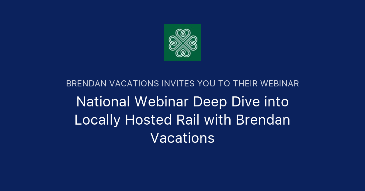 National Webinar Deep Dive into Locally Hosted Rail with Brendan ...