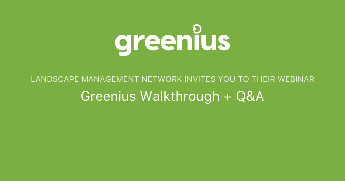 Greenius Walkthrough + Q&A | Landscape Management Network