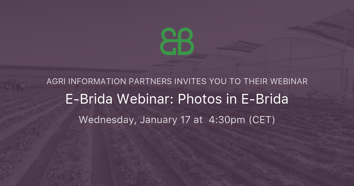 E-Brida Webinar: Photos in E-Brida | Agri Information Partners