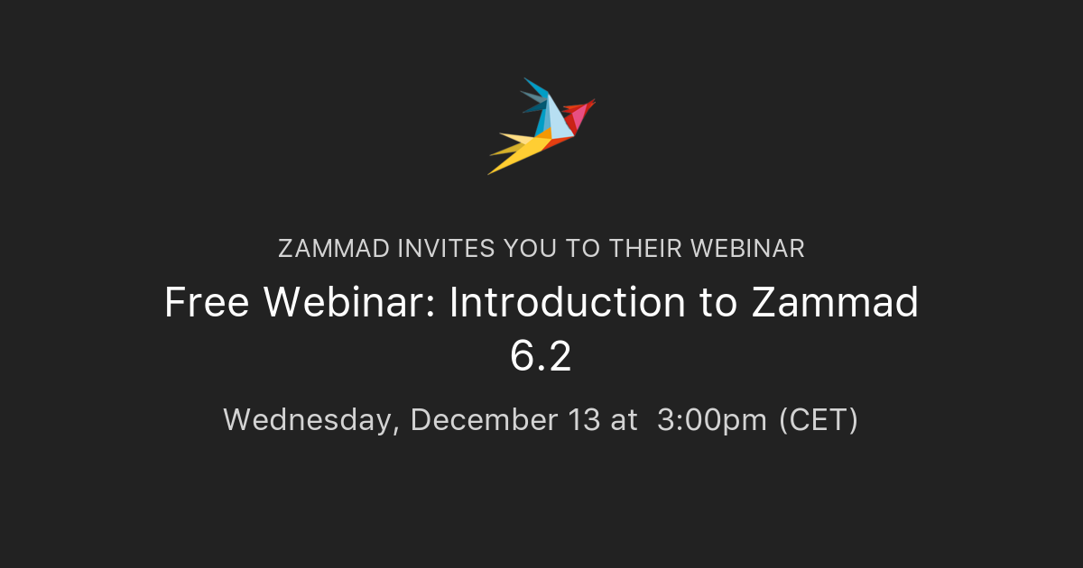 Free Webinar: Introduction to Zammad 6.2 | Zammad