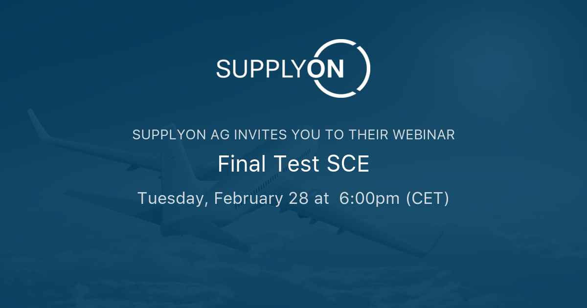 Final Test SCE | SupplyOn AG