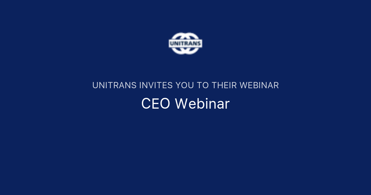 CEO Webinar | Unitrans